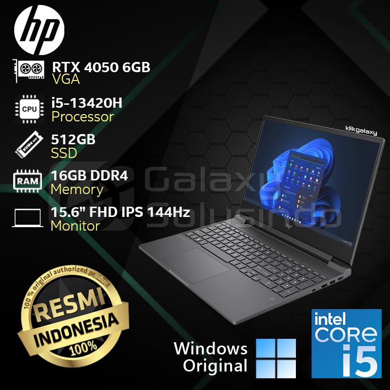 Jual HP VICTUS 15 FA2717TX - RTX 4050 6GB Intel Core i5-13420H 512GB SSD 16GB RAM - Notebook ...