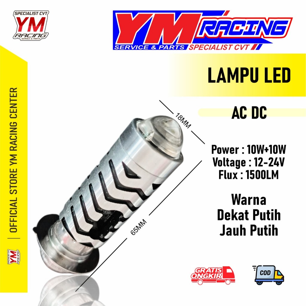 Jual LAMPU LED AC DC POWER 10W+10W VOLTAGE 12-24V FLUX 1500LM WARNA ...