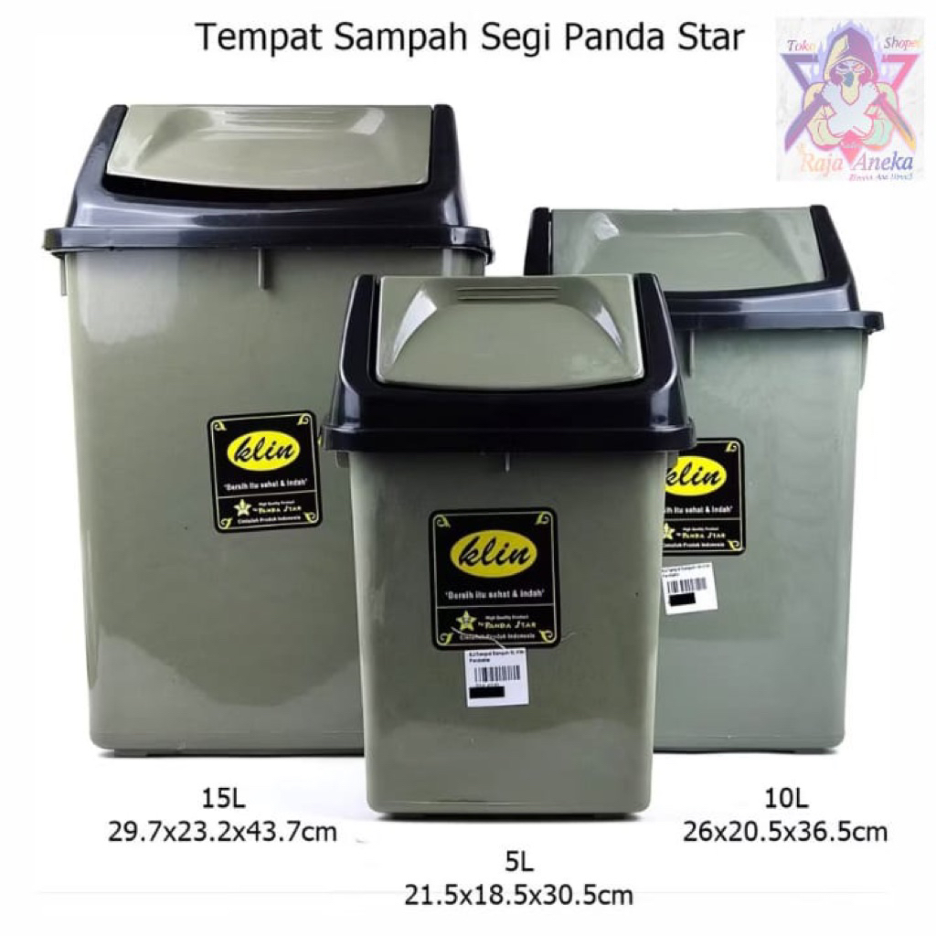 Jual TEMPAT SAMPAH METALIC PANDA STAR / TONG SAMPAH PLASTIK / DUSTBIN 5 ...