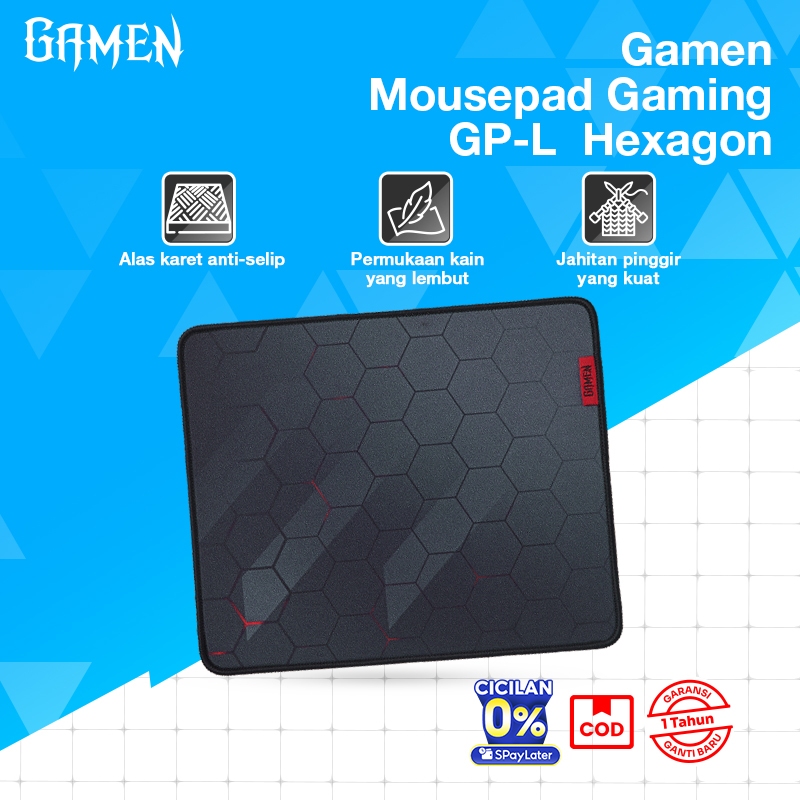 Jual GAMEN GP-L Hexagon Mousepad Gaming dilengkapi Alas Karet Anti-Slip ...