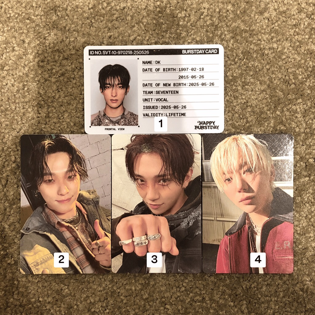 Jual PC OFFICIAL SEVENTEEN HAPPY BURSTDAY ID CARD DINO JOSHUA SEUNGKWAN NEW ESCAPE BURSTDAY ...