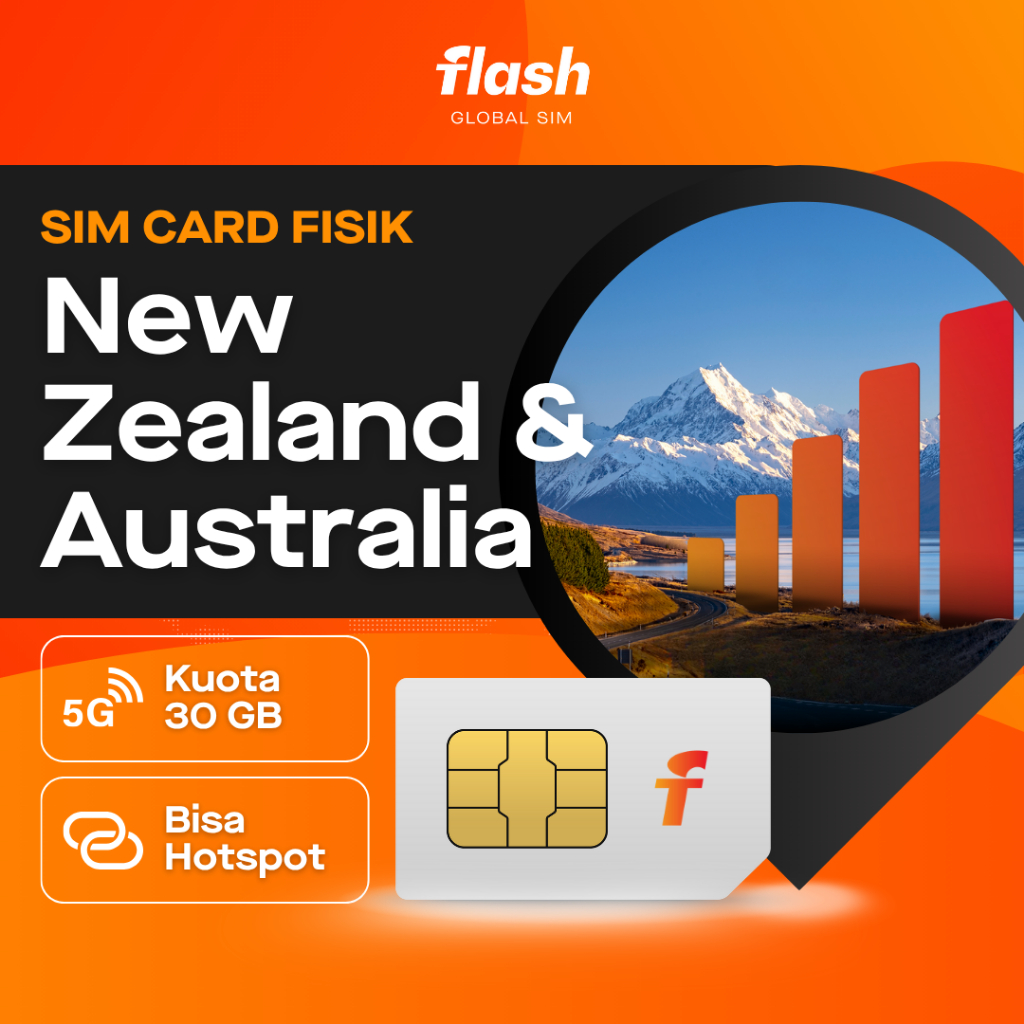 Jual SIM Card Australia & New Zealand Big Quota Flash Global SIM ...