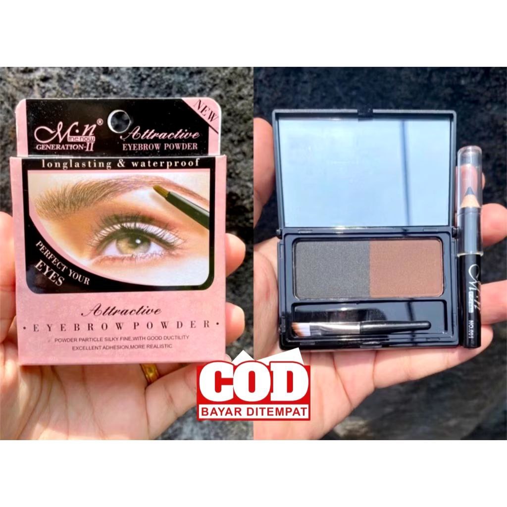 Jual EYEBROW POWDER 1 Compact MN / MENOW + EYELINER COMPACT 2 IN 1 ...
