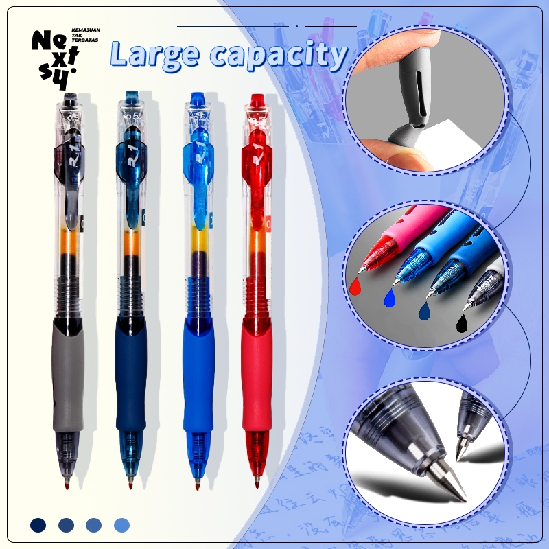 Jual [READY] Nextsy Gel Pen Pulpen 0.5mm Hitam Biru Merah | Shopee ...