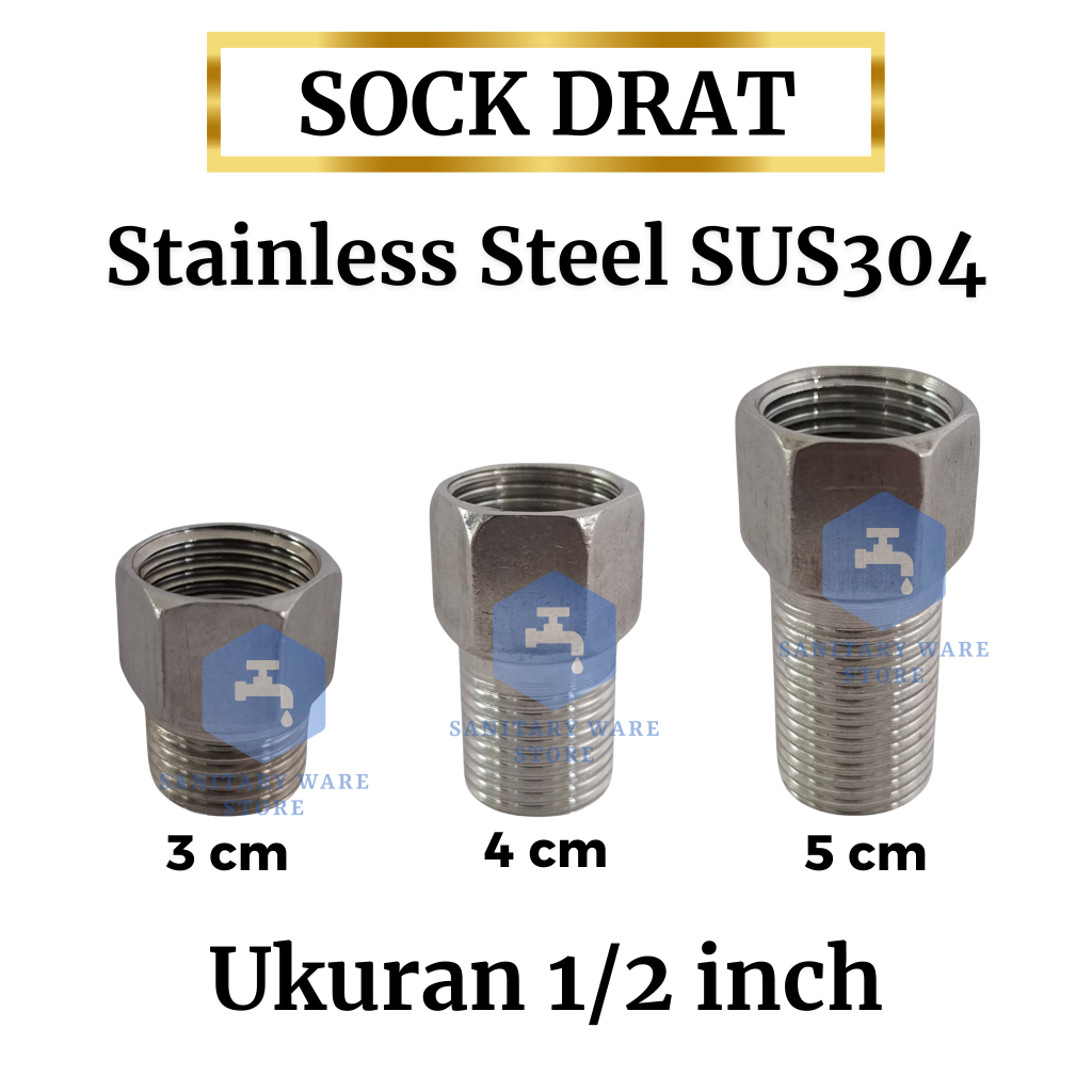 Jual Sock Drat Nepel Sok Fitting Sambungan Drat Luar Dalam 1/2 ...