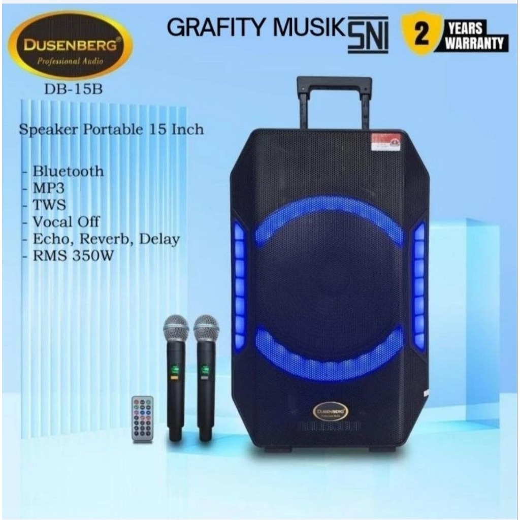 Jual Speaker Portable 15 Inch DusenBerg DB15 RMS 350 Watt Bluetooth TWS ...