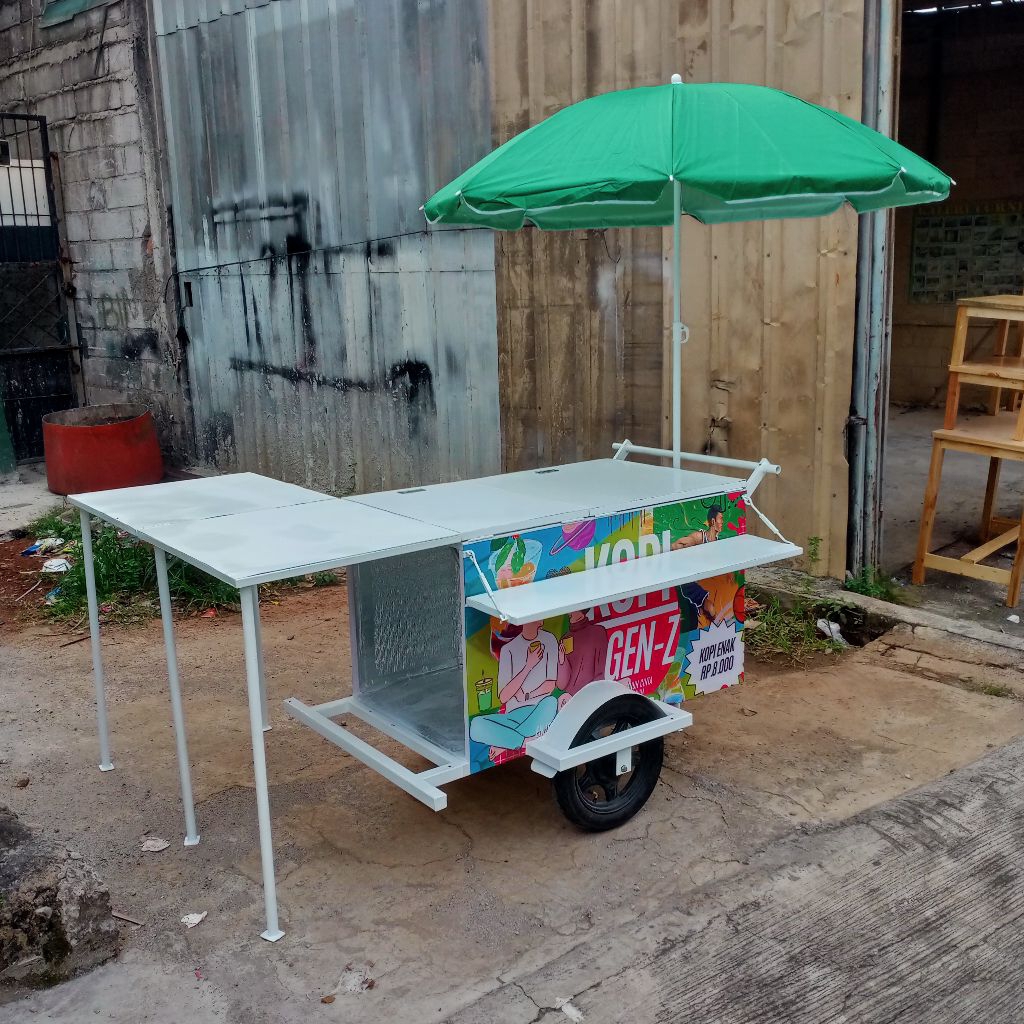 Jual Gerobak Custom Dorong Minuman/Makanan Uk.100x50x60 Bisa Di Tarik ...
