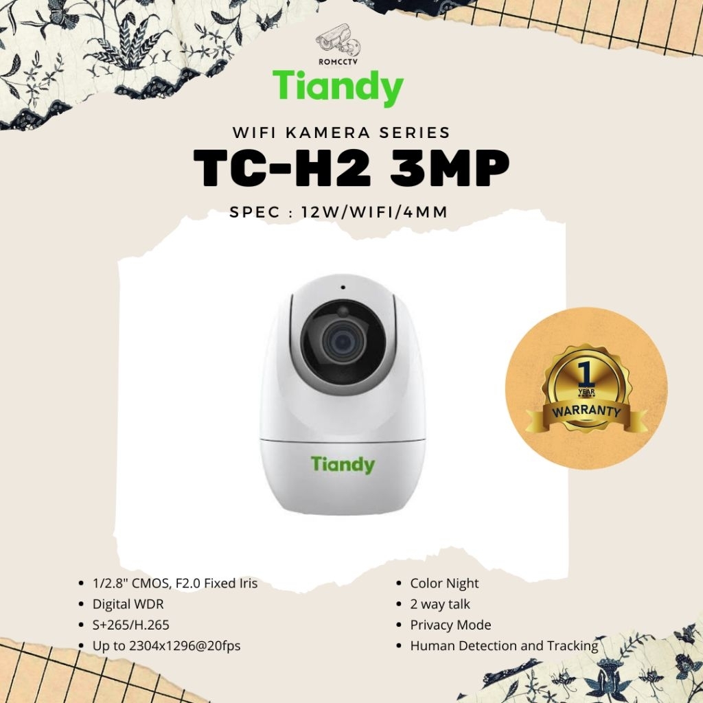 Jual Kamera CCTV tiandy 3MP Full HD Audio Series TC-H2 3MP | Shopee ...
