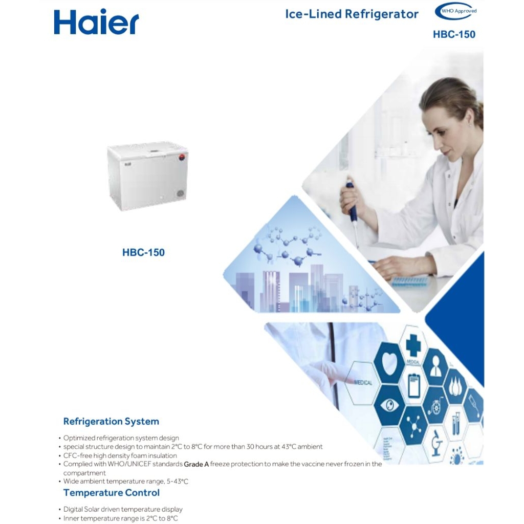 Jual Haier Ice-Lined Refrigerator HBC-150 REFRIGERATOR FREEZER VACCINE HAIER HBC 150/ Kulkas ...