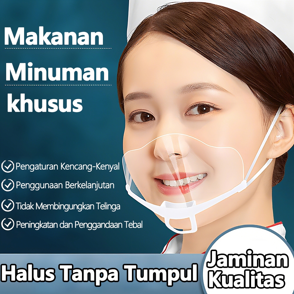 Jual AICASE-10PCS Masker Transparan Plastik Penutup Mulut Restoran MUA ...