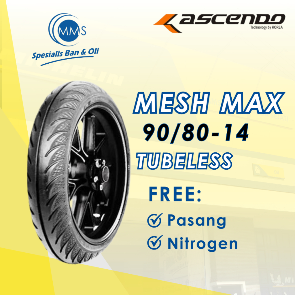 Jual Ban Motor ASCENDO MESH MAX Ring 14 90/80-14 Tubeless | Shopee ...