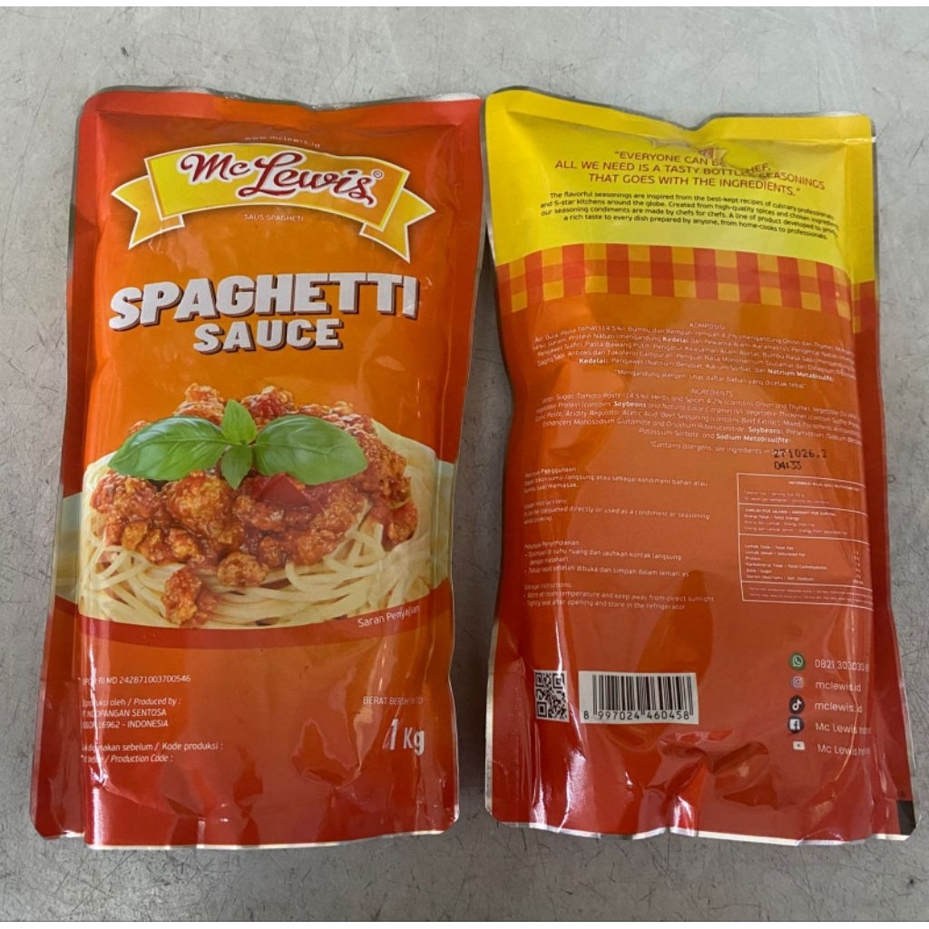 Jual Mc lewis spaghetti sauce 1kg | Shopee Indonesia