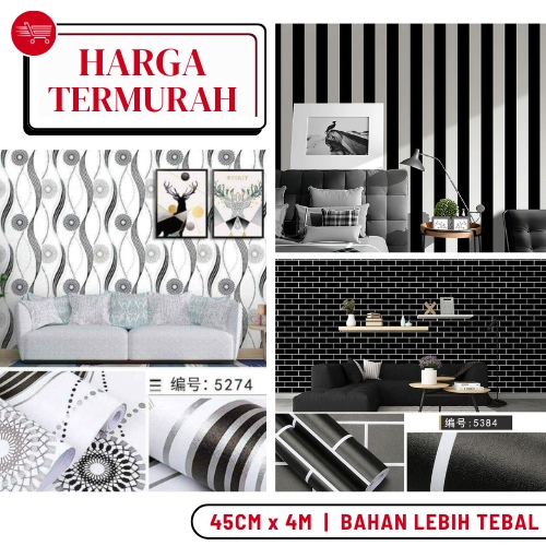 Jual Stiker Wallpaper Dinding Wallpaper Hitam Wallsticker Wallpaper ...