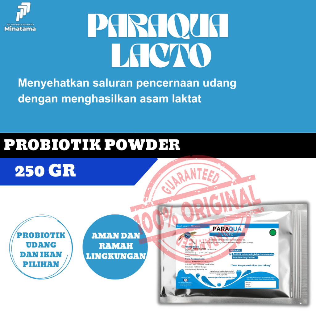 Jual PARAQUA LACTO (250 gram) Probiotic / Probiotik Ikan dan Udang ...