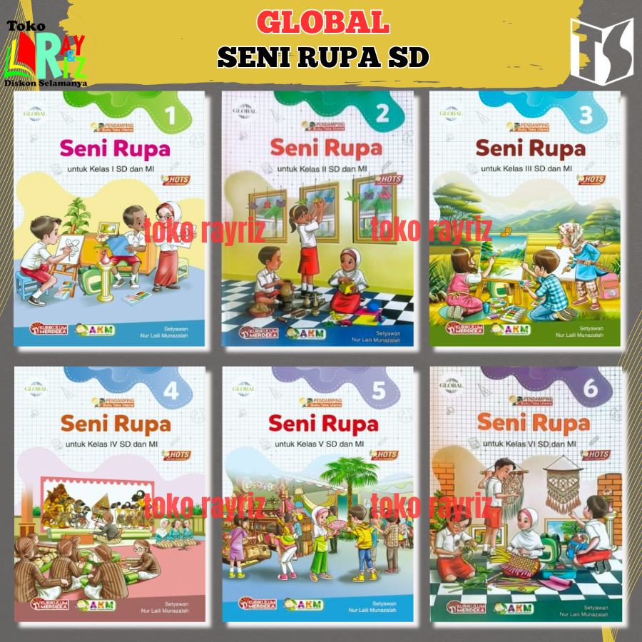 Jual GLOBAL Buku Pendamping Teks Utama Seni Rupa SD / MI Kelas 1 2 3 4 5 6 KSP Kurikulum Merdeka ...