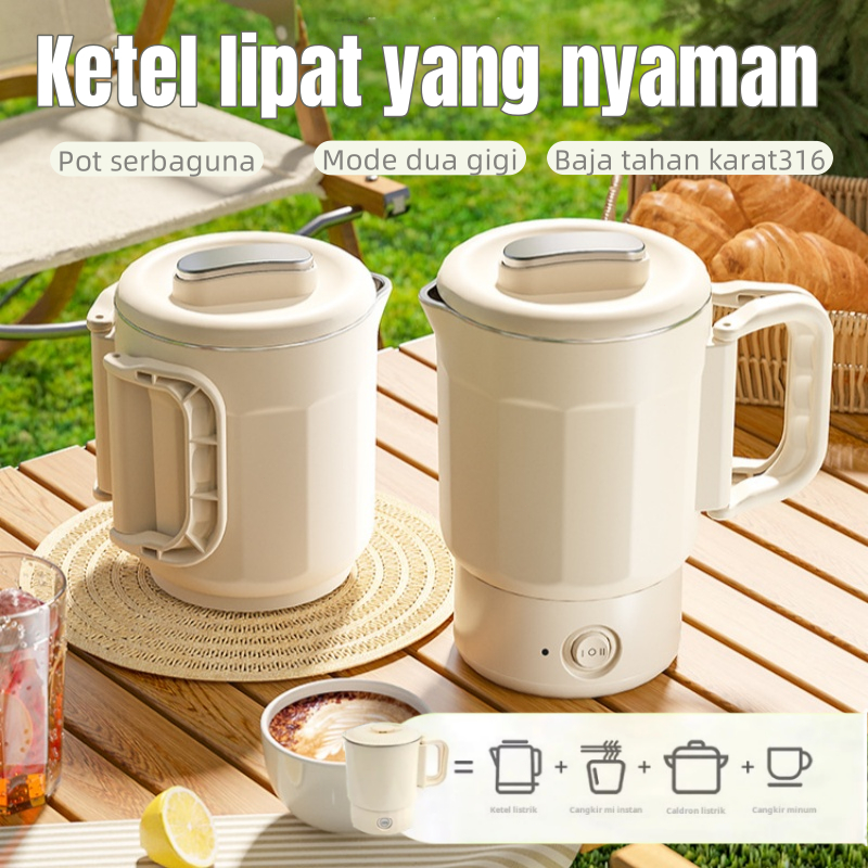 Jual Ketel Air Multifungsi Portabel Lipat stainless 600w/teko listrik ...