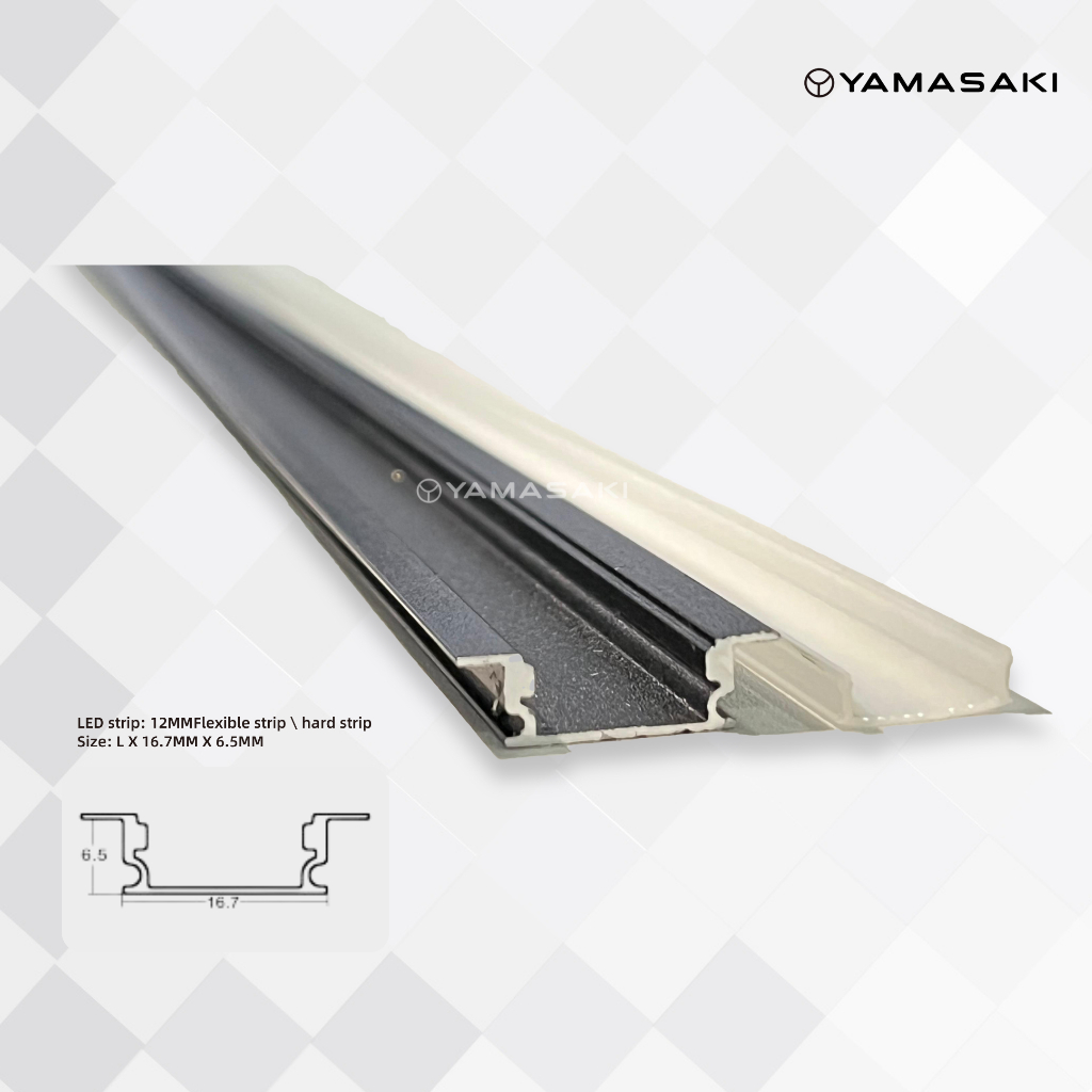 Jual Housing Aluminium LED Strip 2 Meter – Warna Hitam – Tampilan ...