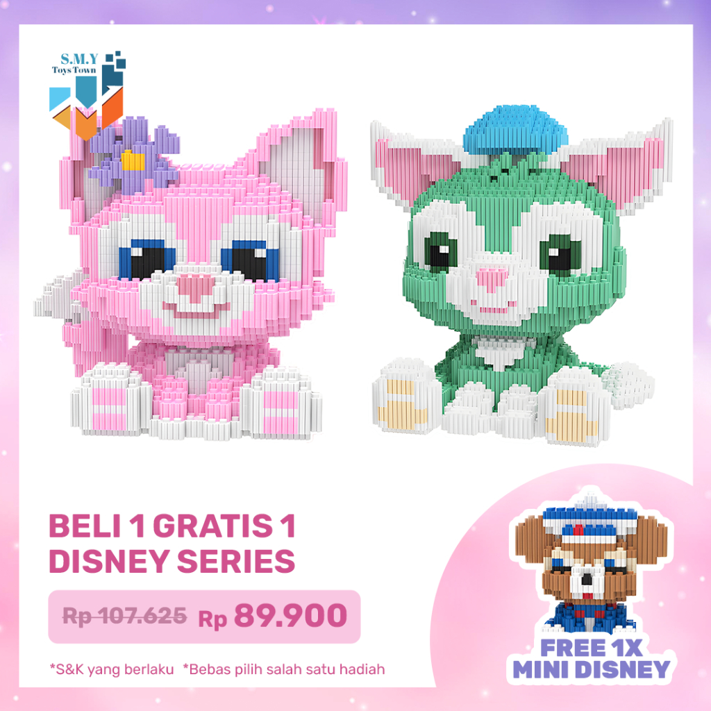 Jual SMY Toystown Buy 1 Get 1 Disney Sitting Linabell Nano Block Medium ...