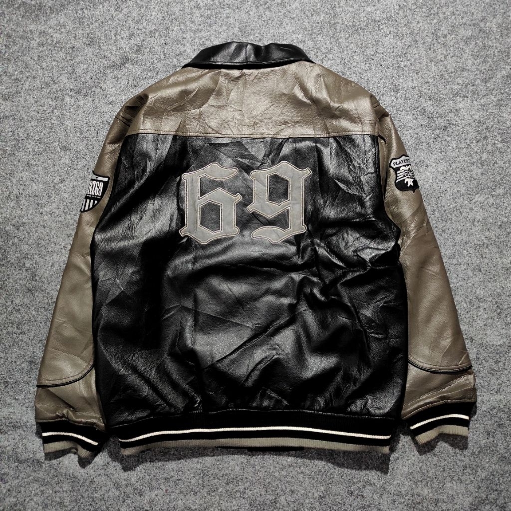 Jual JACKET BOMBER VARSITY PLAYER Z 69 LEATHER COLORBLOCK/COLOURBLOCK ...