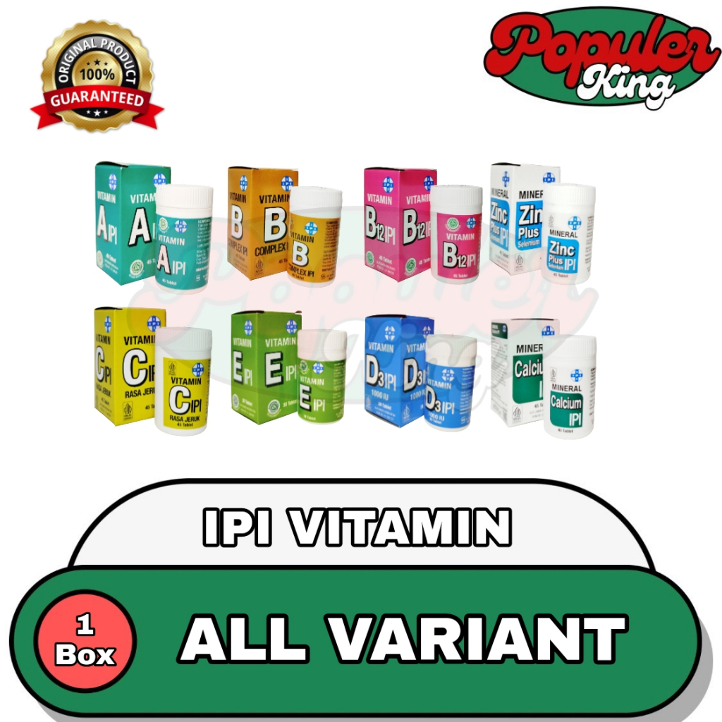 Jual Vitamin IPI - IPI All Varian - Vitamin A B complex B1 B12 C D3 E ...