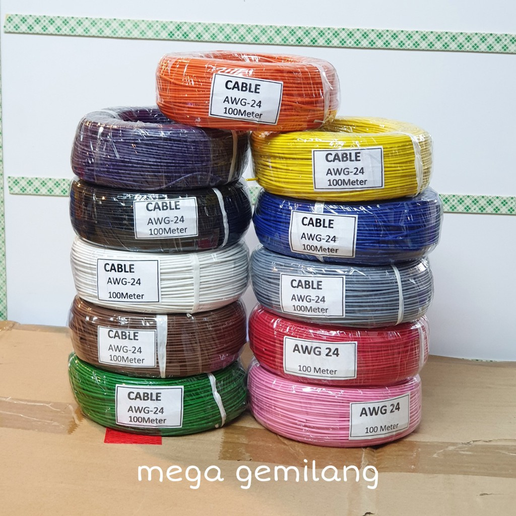 Jual Kabel AWG 24 / kabel 24 AWG - 1 roll 100 meter | Shopee Indonesia