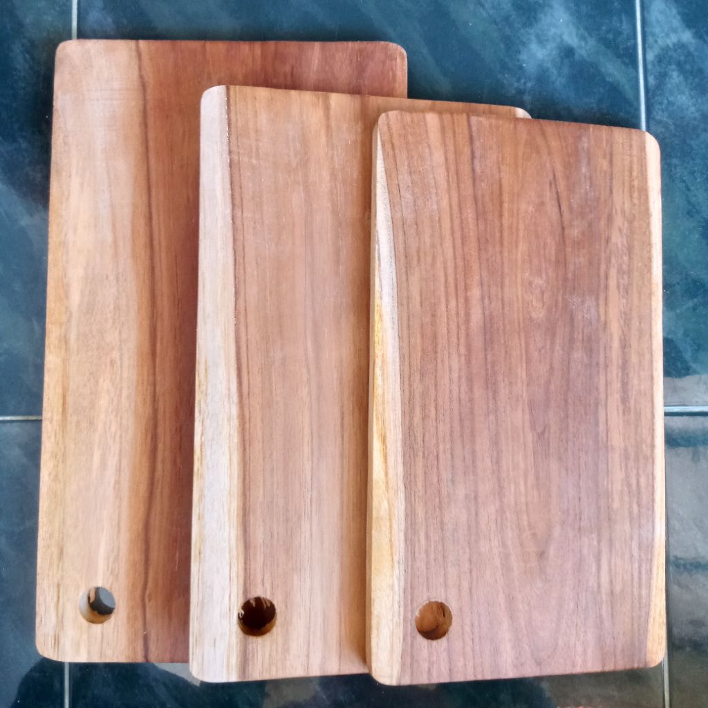 Jual Talenan Kayu Jati Model Plong/Telenan Kayu Jati/Talenan Kayu ...