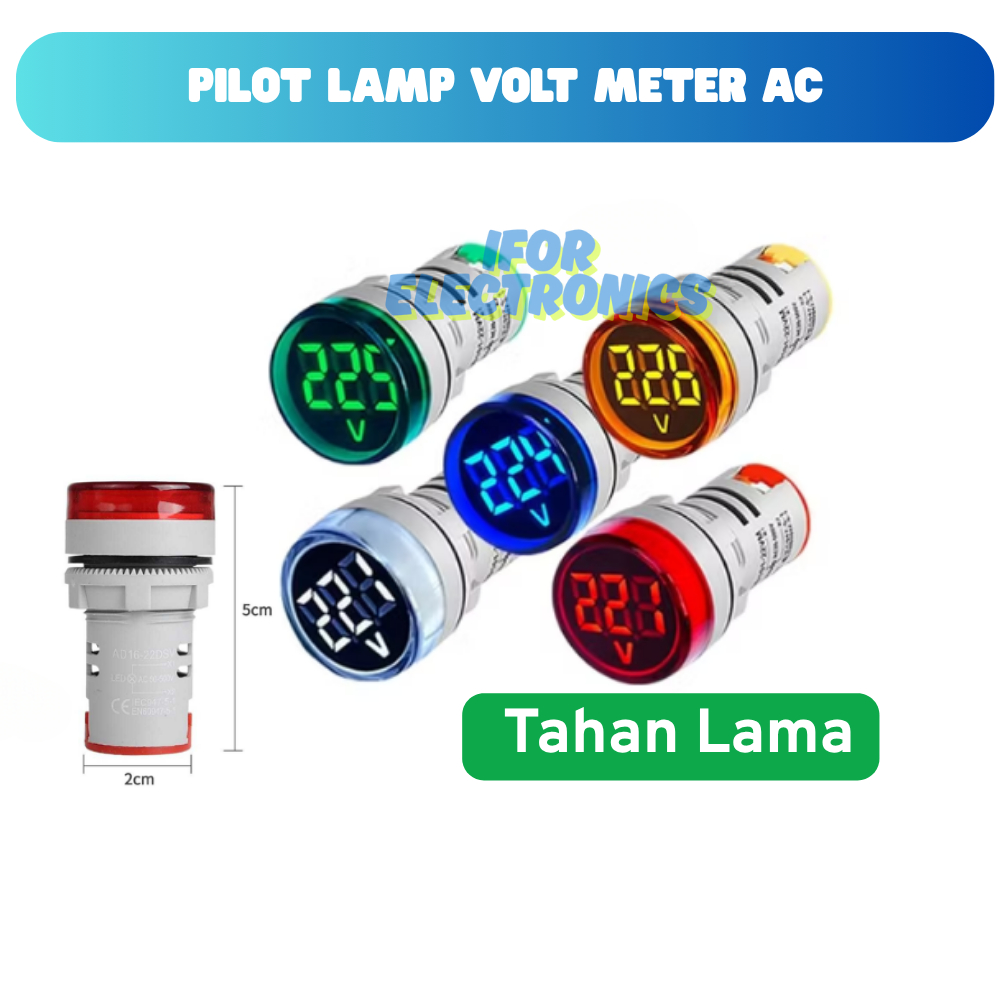 Jual Pilot Lamp Digital Volt Meter AC 60-600V 22mm | Shopee Indonesia