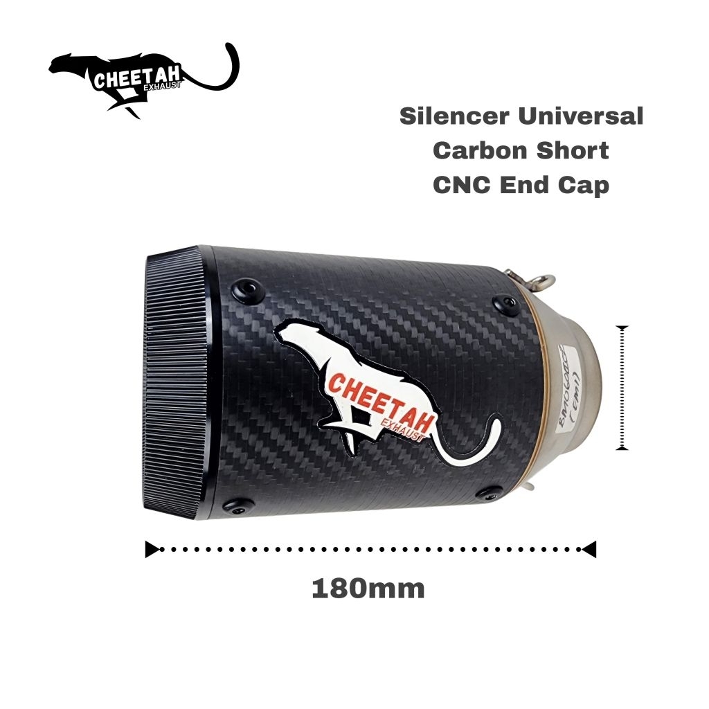 Jual Silencer Universal Cheetah Exhaust Short Carbon Kevlar CNC End Cap ...