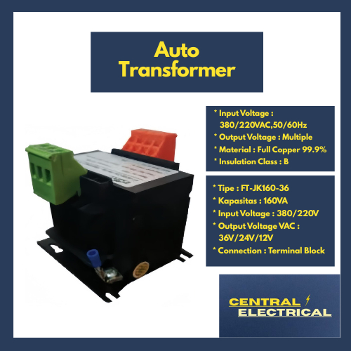 Jual Multi Transformer/Trafo/Travo Step-Down 160VA merk FORT tipe FT-JK160 - 36 input 380/220VAC ...