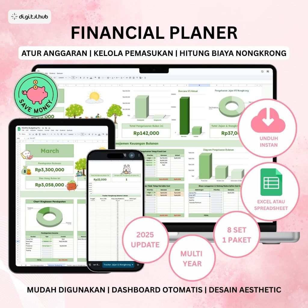 Jual KOMPLIT BUDGET PLANNER | TEMPLATE LAPORAN KEUANGAN Pribadi ...