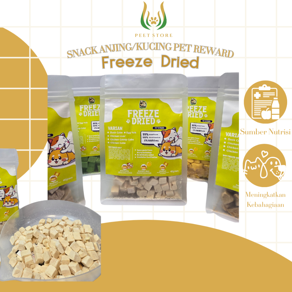Jual PEET STORE - Freeze Dried Daging Beku Kering 40g – Chicken/Liver ...