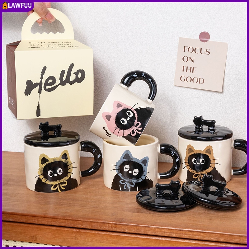 Jual Mug Keramik Lucu Motif Kucing - Gelas Hello Meong Aesthetic Imut ...