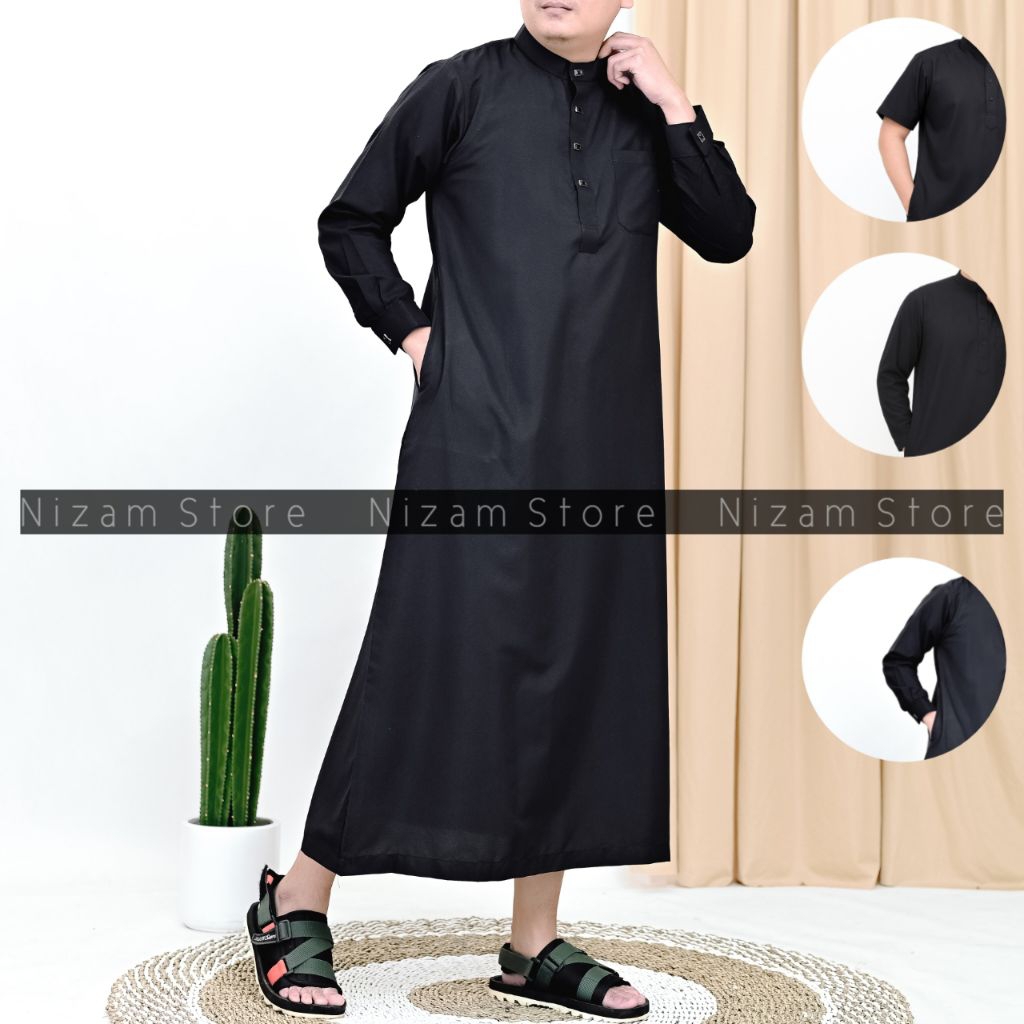 Jual BEST SELLER GAMIS PRIA JUBAH DEWASA POLOS LENGAN MANSET KANCING ...