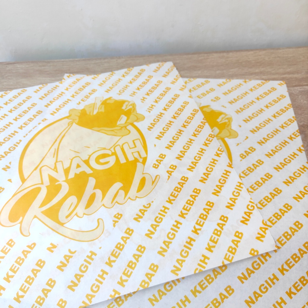 Jual CUSTOM Kertas Roti Foodgrade 15 x 58 cm - Wrap Paper / Kertas ...