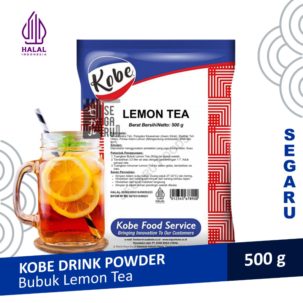 Jual Lemon Tea Kobe | Teh Bubuk Lemon Tea Powder Drink Halal 500 gram ...