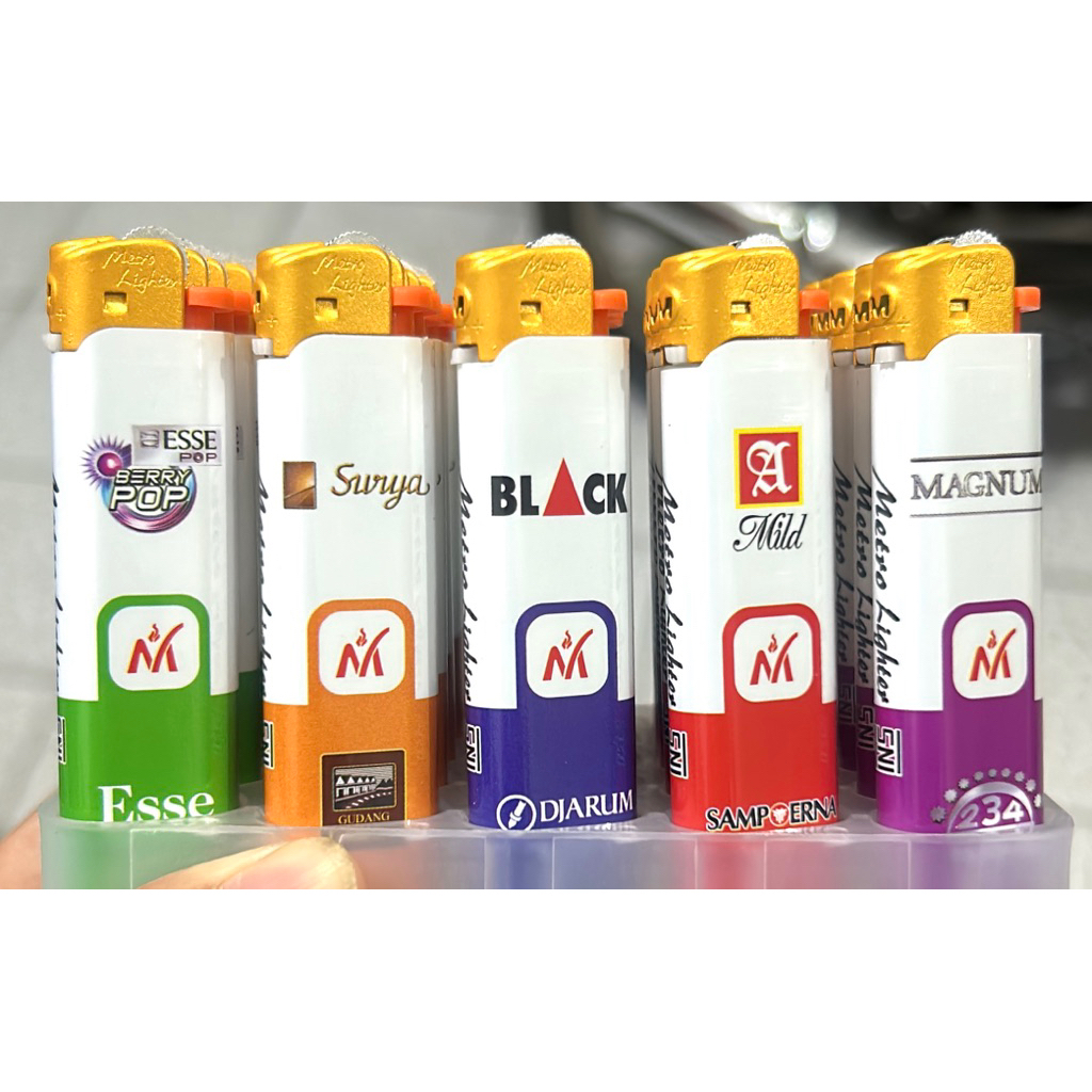 Jual Korek Api Refillable Mancis Metrolighter Roda Gold Cap Edition J007 SNI | Shopee Indonesia