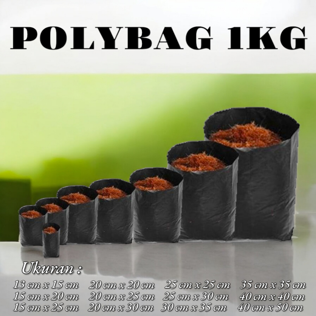 Jual Plastik Polybag Polibag Hitam Berbagai Ukuran - 1Kg | Shopee Indonesia