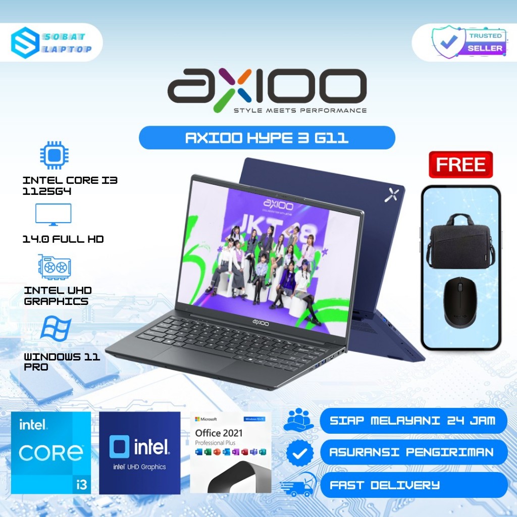 Jual Laptop Axioo Hype 3 Gen 11 Intel Core i3 1125G4 16GB 512GB 14 Inch Full HD Windows 11 Pro ...