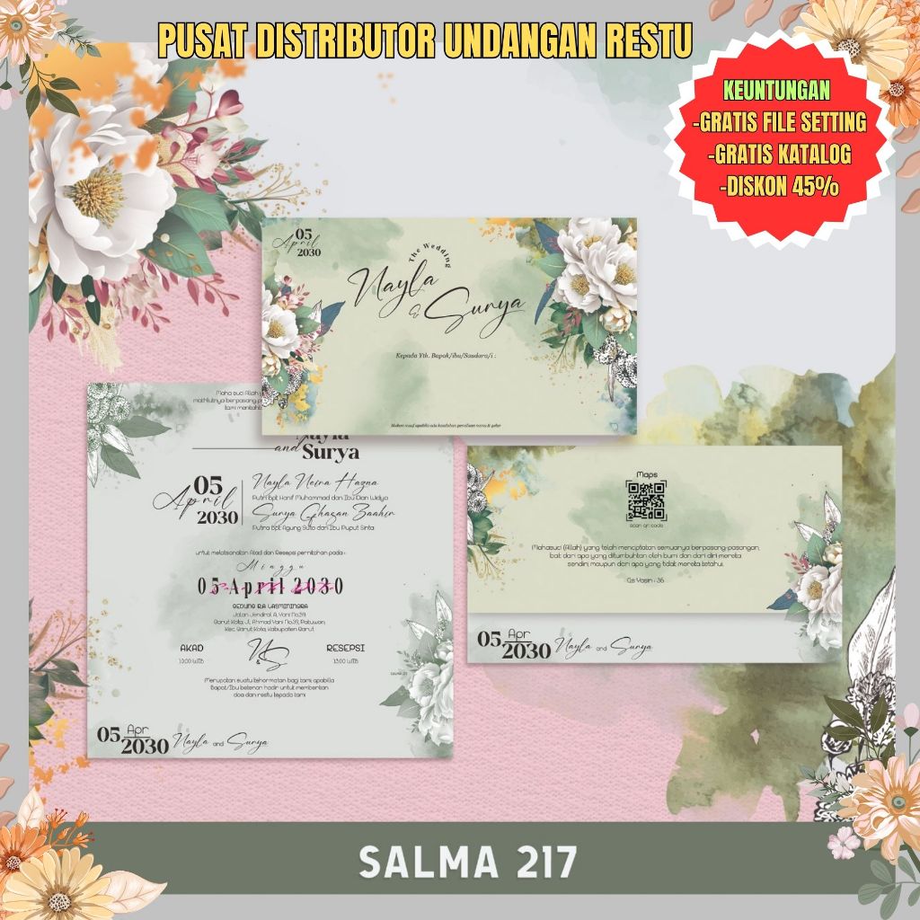 Jual Blangko Undangan Salma 217 | Blangko Undangan Murah | Blangko Undangan| Blangko Kosong ...