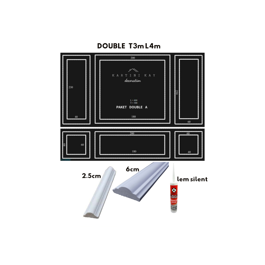 Jual PAKET A WALL MOLDING UKURAN 4X4 BAHAN WPC KLASIK MODERN STYLE ...