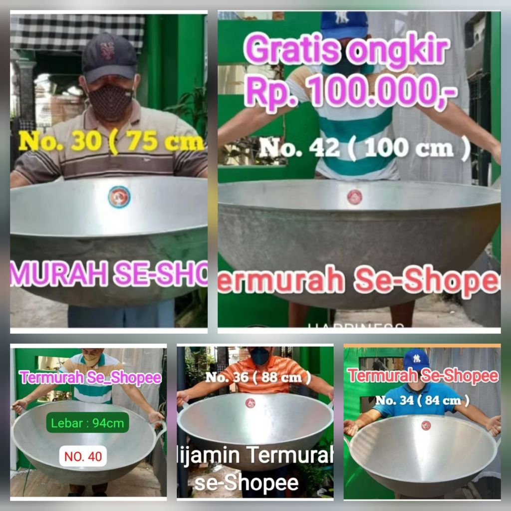 Jual Wajan Katel Kuali Penggorengan BESAR JUMBO Tebal Termurah stock ...