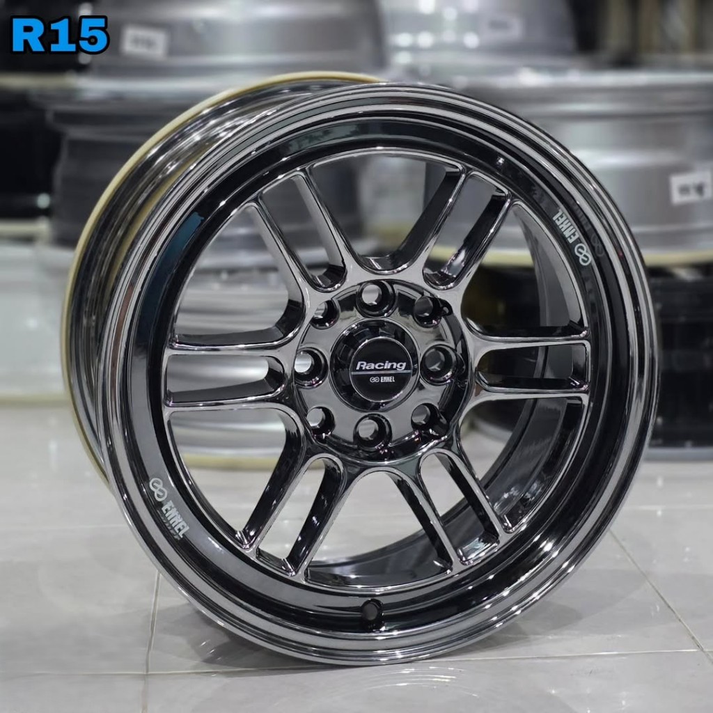 Jual velg mobil r15 ENKEI RPF1 BLACK CROME lebar 7 velg racing ring 15 mobilio brio Livina ...
