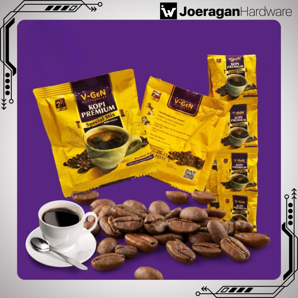 Jual Kopi Sachet Instant 20gr Special Mix V-GeN Gula Coffee Saset ...