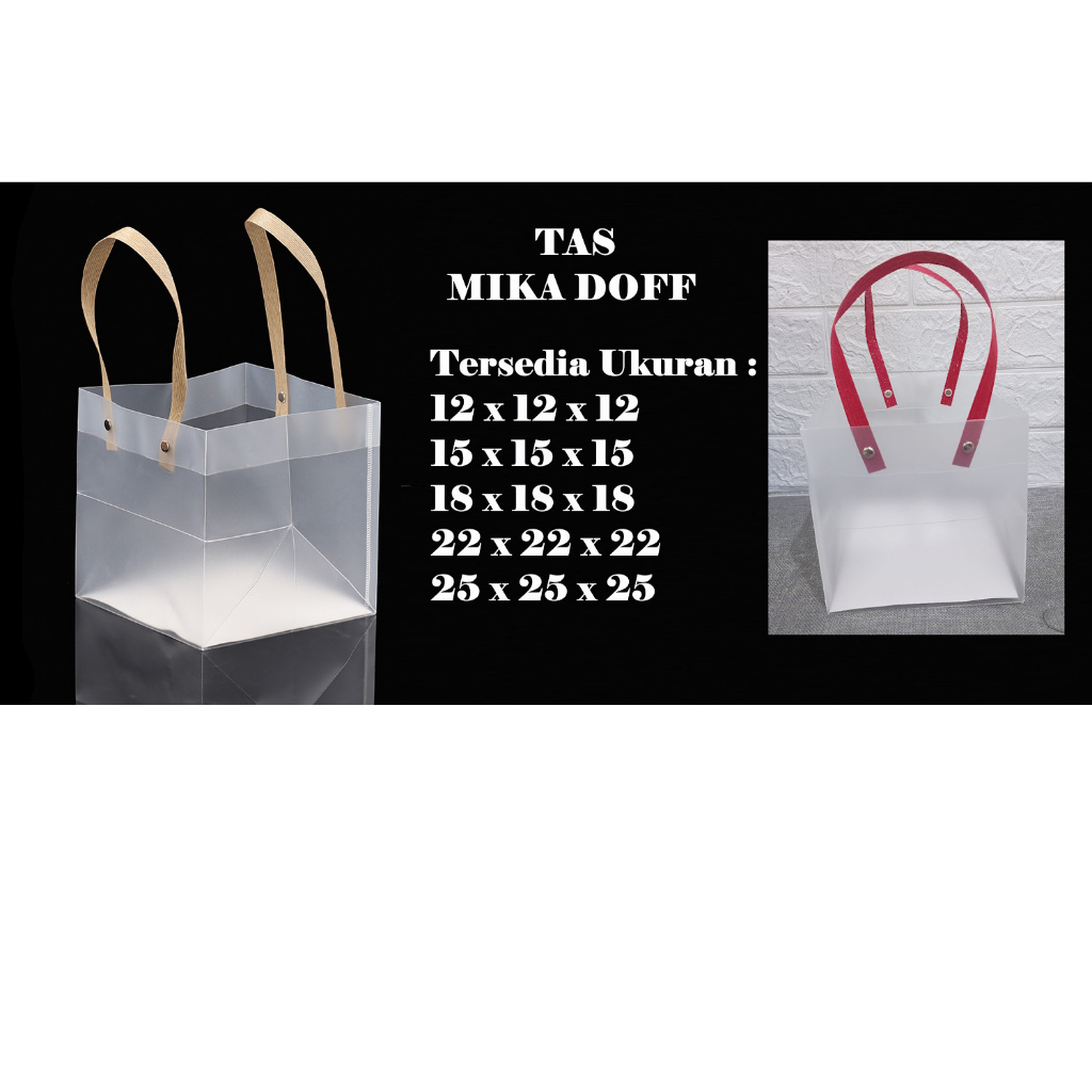 Jual Tas Mika PP Doff Polos Transparan | Goodie Bag | Tas Hampers | Tas ...