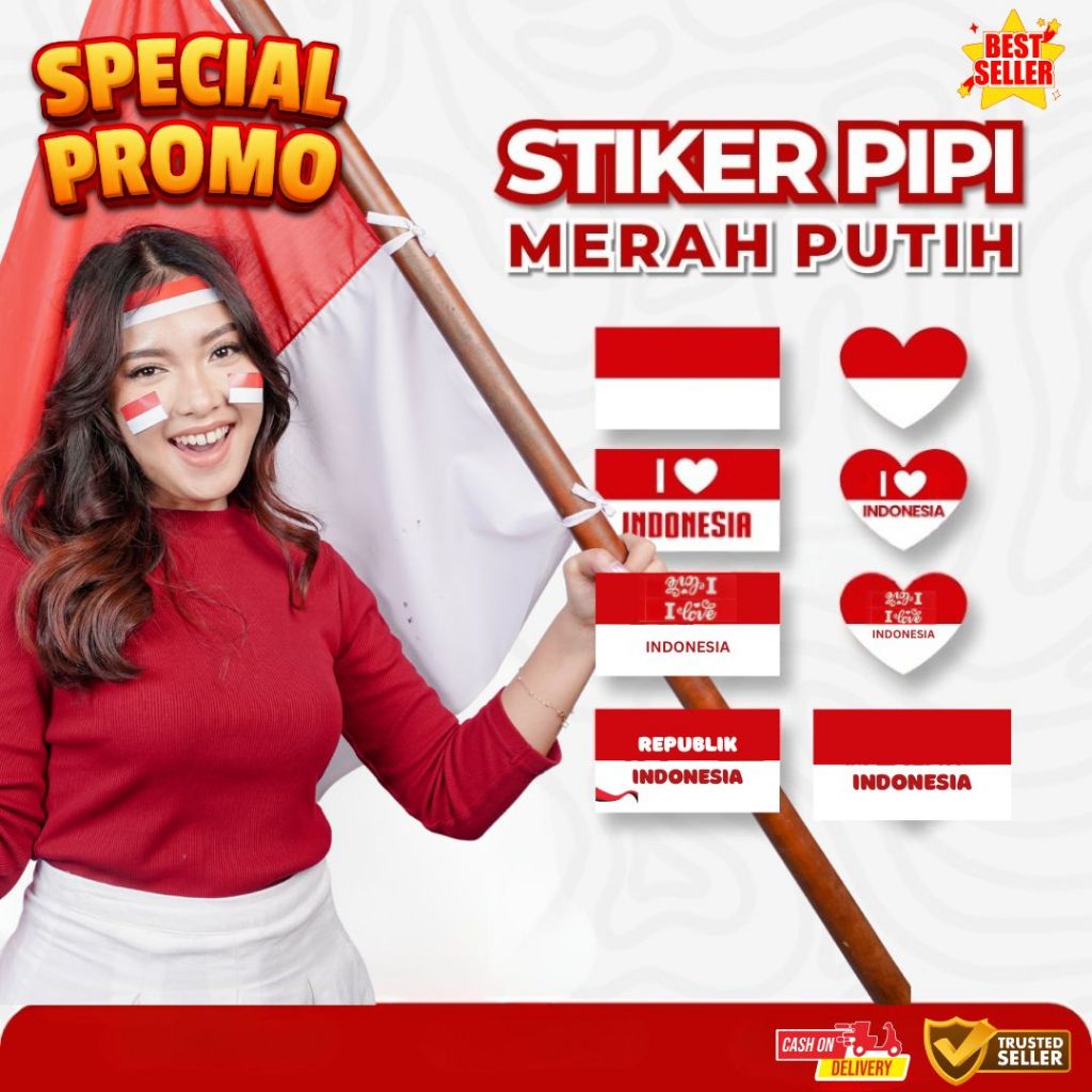 Jual [1 Lembar /30-32 Pcs] Sticker Bendera Merah Putih Stiker 17 ...