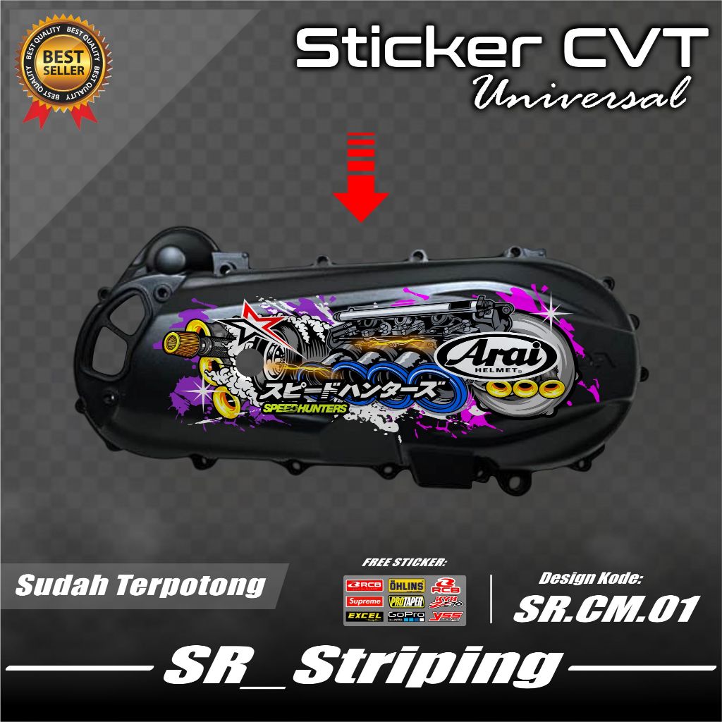 Jual ( Murah ) Sticker Variasi Cover Block CVT Universal Variasi ...