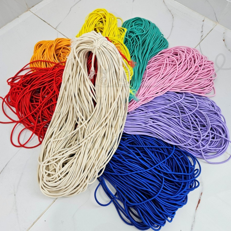 Jual Tali 3.5mm 0.35cm Karet Elastis Bulat Sengkelit Lubang Kancing ...
