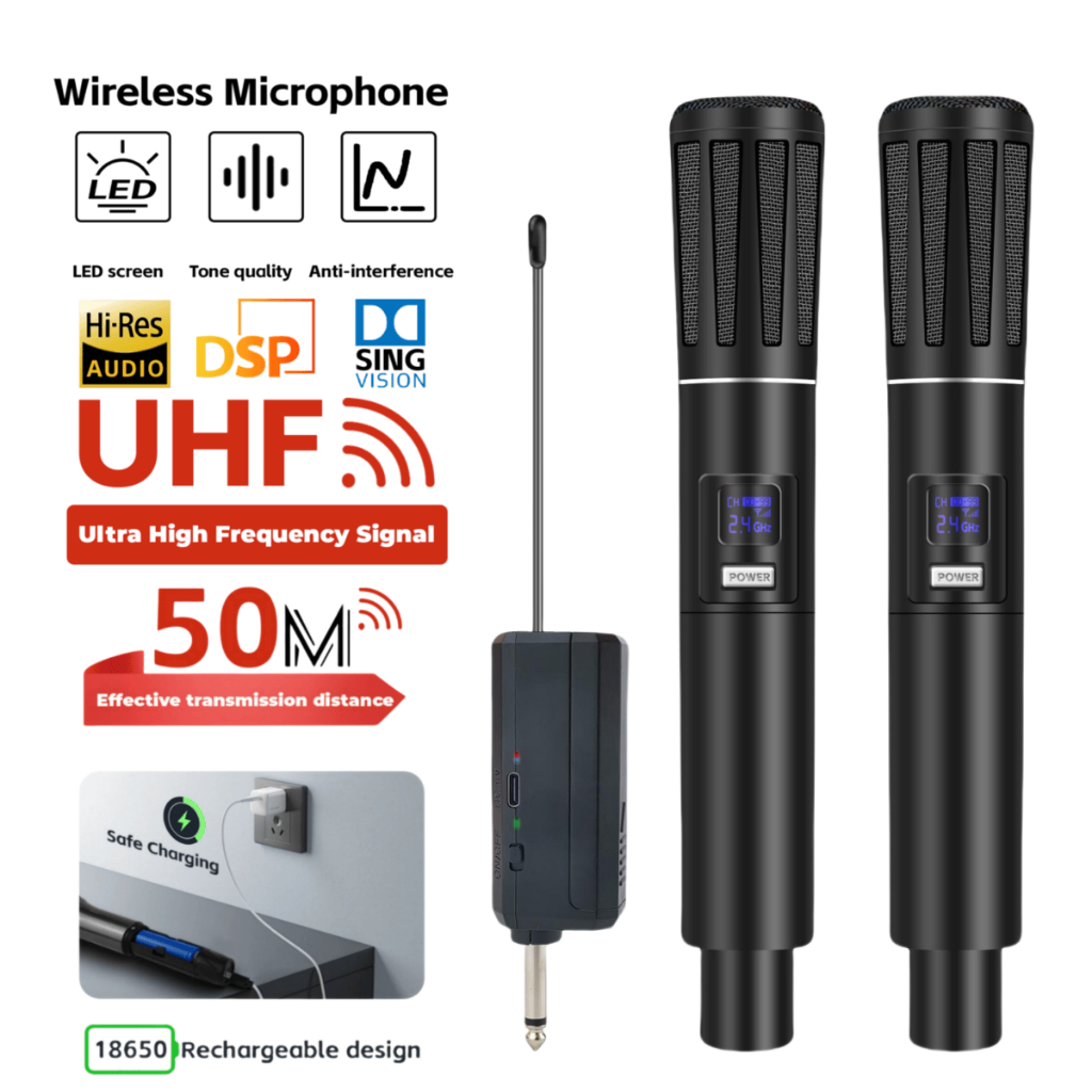 Jual Mic 59B Microphone Profesional Mic Wireless black UHF Bluetooth ...