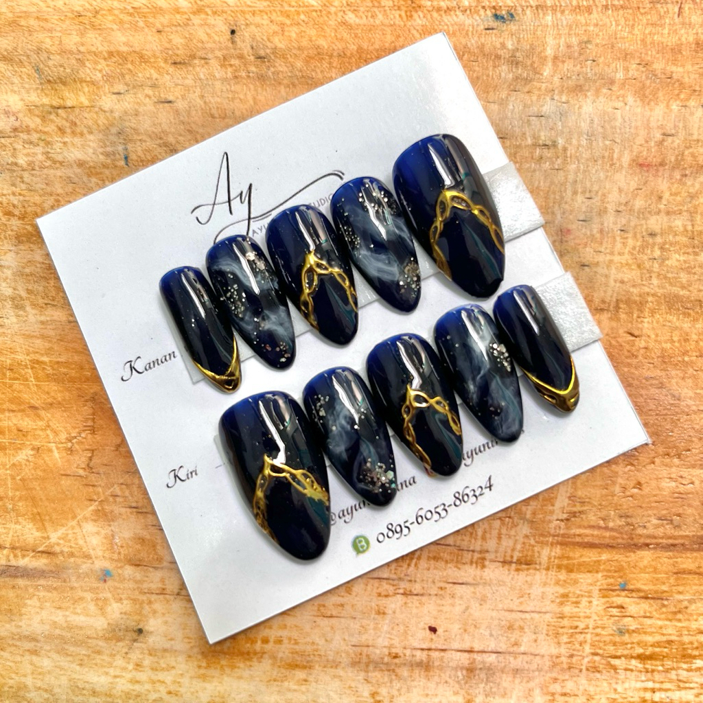 Jual EMBOSS CHROME ALMOND SHAPE kuku wisuda kuku pengantin kuku cantik ...