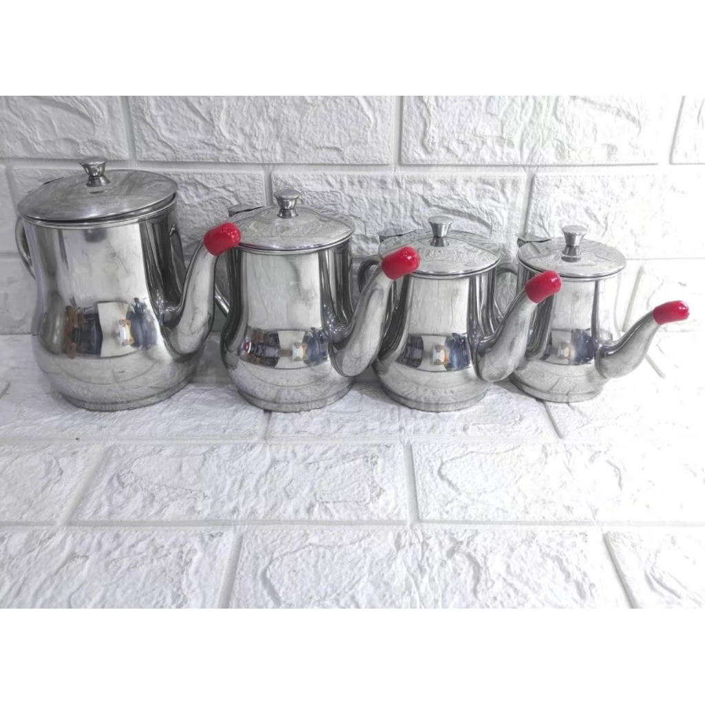Jual oil pot wadah tempat saringan minyak 2 liter / teko kettle angsa ...
